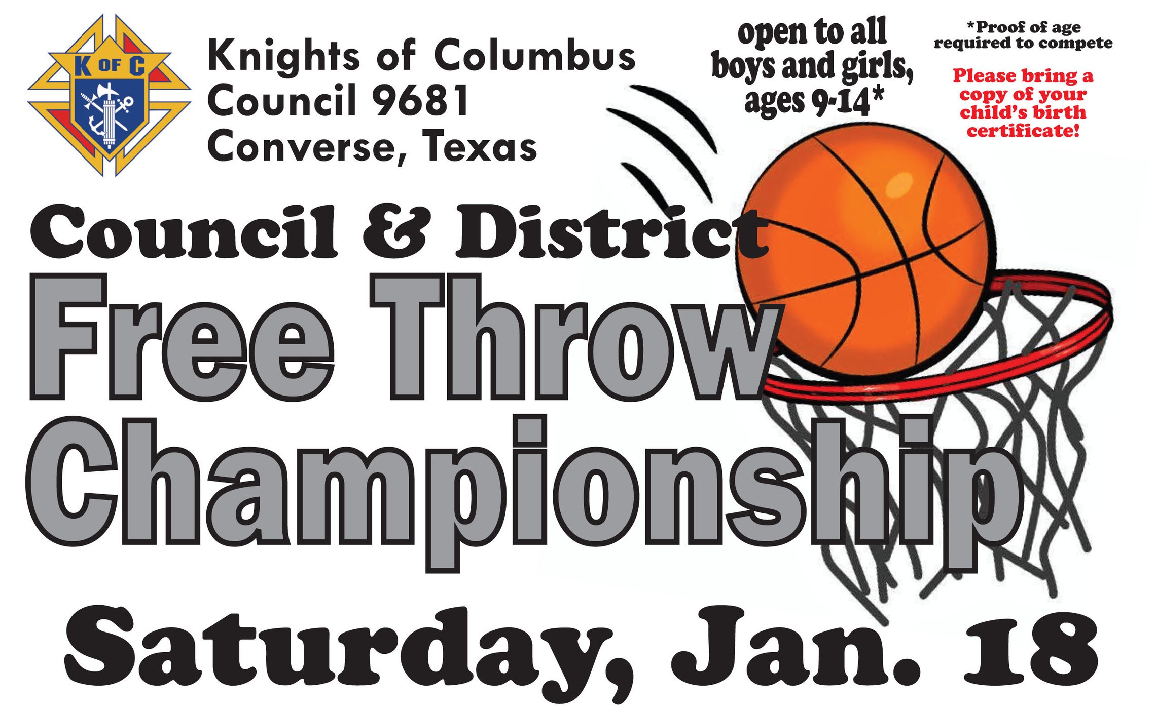 Knights Youth Free Throw Championship - 2019 | St. Monica Catholic Church